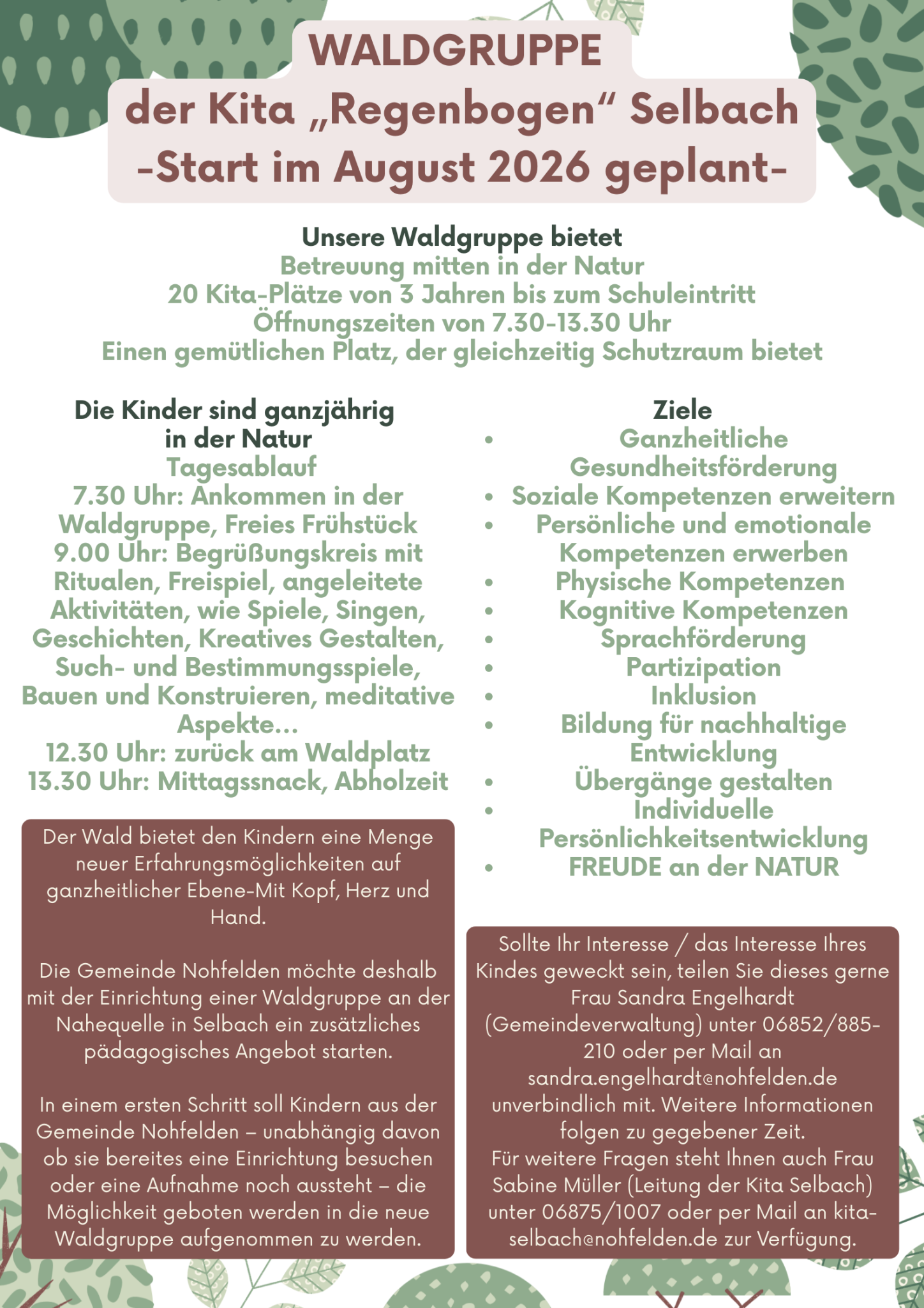 Neue Waldgruppe der Kita „Regenbogen“ Selbach geplant – Landkreis Sankt ...